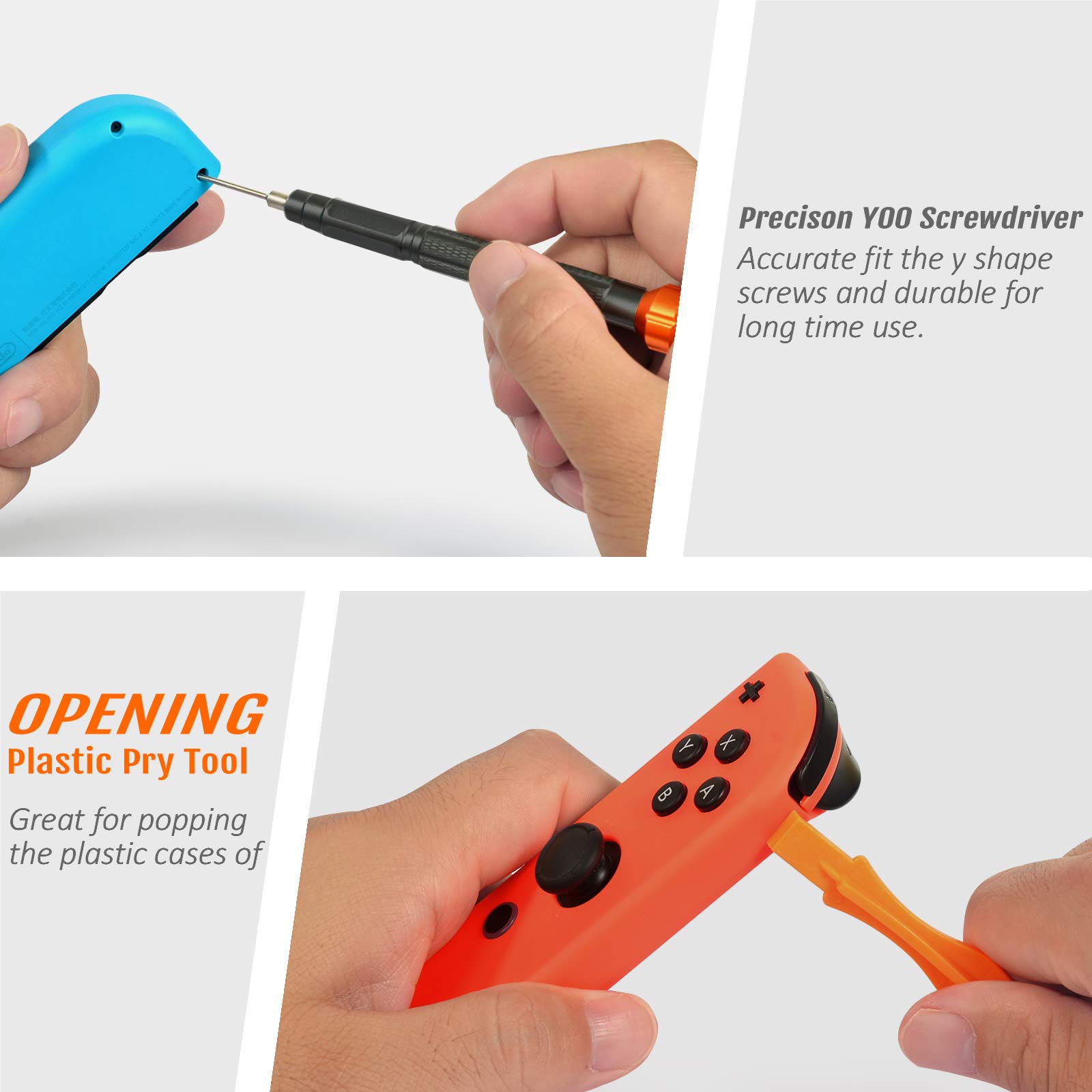 Joycon Joystick Replacement for Nintendo Switch,TEKPREM Repair Tool Kit for JoyCon Controller with 2-Pack Analog Thumb Sticks,Y00 Tripoint and Ph00 Phillips Screwdrivers,Screws,Tweezer and Pry Tools