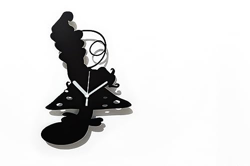 Smoking Caterpillar Silhouette Wall Clock - Alice and Wonderland - Wonderland Party - Alice's Adventures - Alice Decor - Funny Gift Ideas