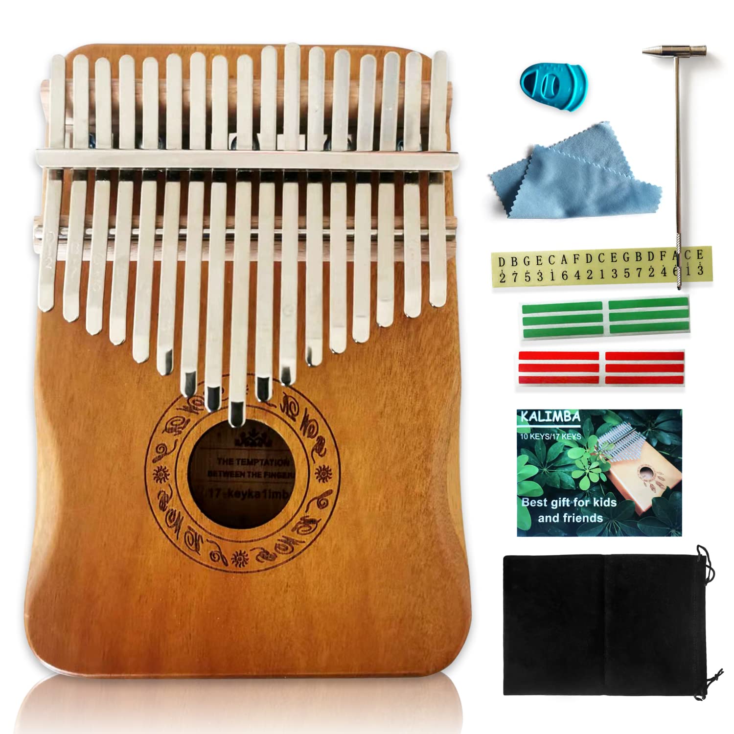 Kalimba Portable 17-key Thumb Piano, Easy to Learn Portable Instrument Present, Suitable for Adults, Children and Beginners