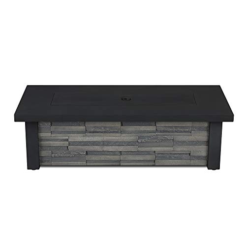 Real Flame Berthoud Propane Fire Table in Stacked Stone with NG Conversion
