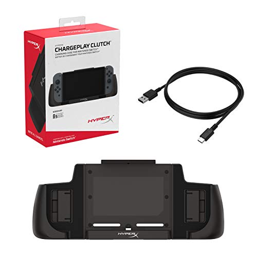 HyperX ChargePlay Clutch – Charging Case for Nintendo Switch, USB Type-C, Joy-Con Grips, Charging Kickstand, Tabletop Mode, 6000mAh Battery, Black (HX-CPCS-U)