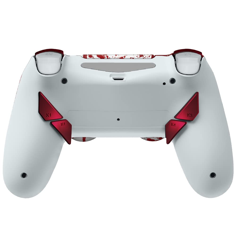 HEXGAMING NEW EDGE 4 Back Buttons & Interchangeable Thumbsticks & Hair Triggers Compatible with ps4 Modded Controller with Paddles - Bloodthirsty Zombie