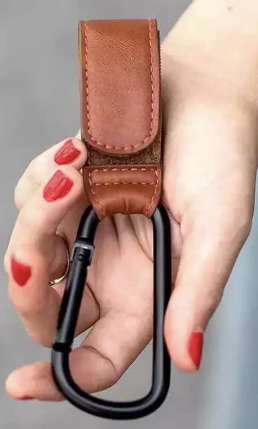 Stroller Hooks for Hanging - Mommy Hook for Stroller - Stroller Clips for Bags - Hook and Loop Carabiner Mom Clip for Bag - Straps for Diaper Bags - Mom Clip for Stroller