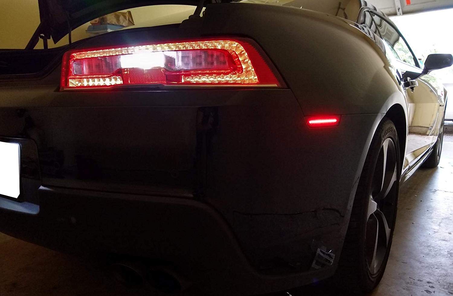 iJDMTOY Smoked Lens Red Full LED Rear Side Marker Light Kit Compatible With 2010-15 Chevy Camaro, Powered by 27-SMD LED, Replace OEM Back Sidemarker Lamps