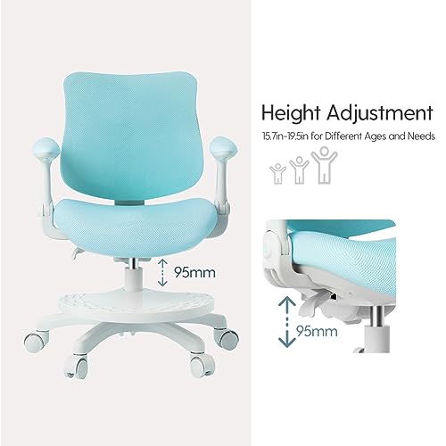 TIANFUSTAR Kids Desk Chair,Children Study Computer Chair with Adjustable Height,Swivel Mesh Task Student Chair for Teens Boys Girls Youth in Home Bedroom School