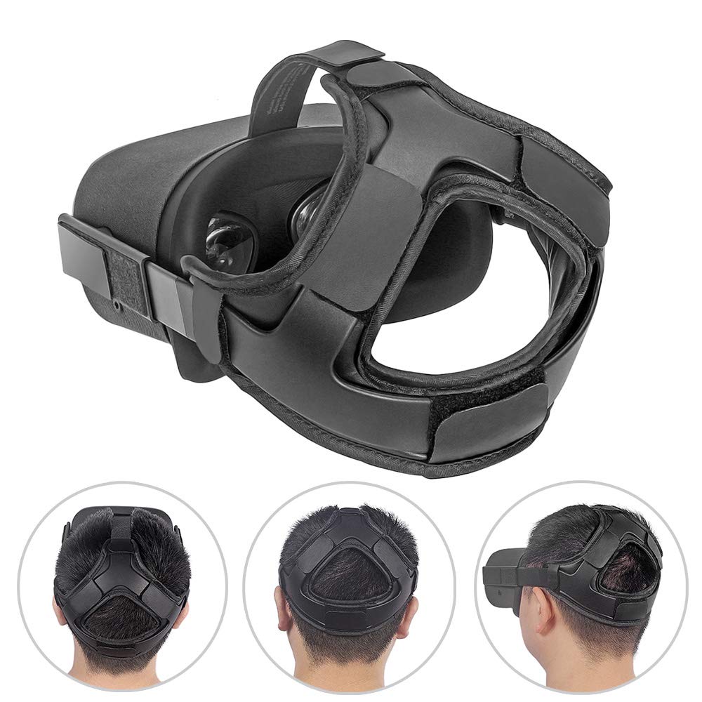 HIJIAO Head Strap Pad&Silicone Face Cover for Oculus Quest Headset,Cushion Pad for Oculus Quest Accessories, Reduce Head Pressure Better Wrapped Head(As Shown)