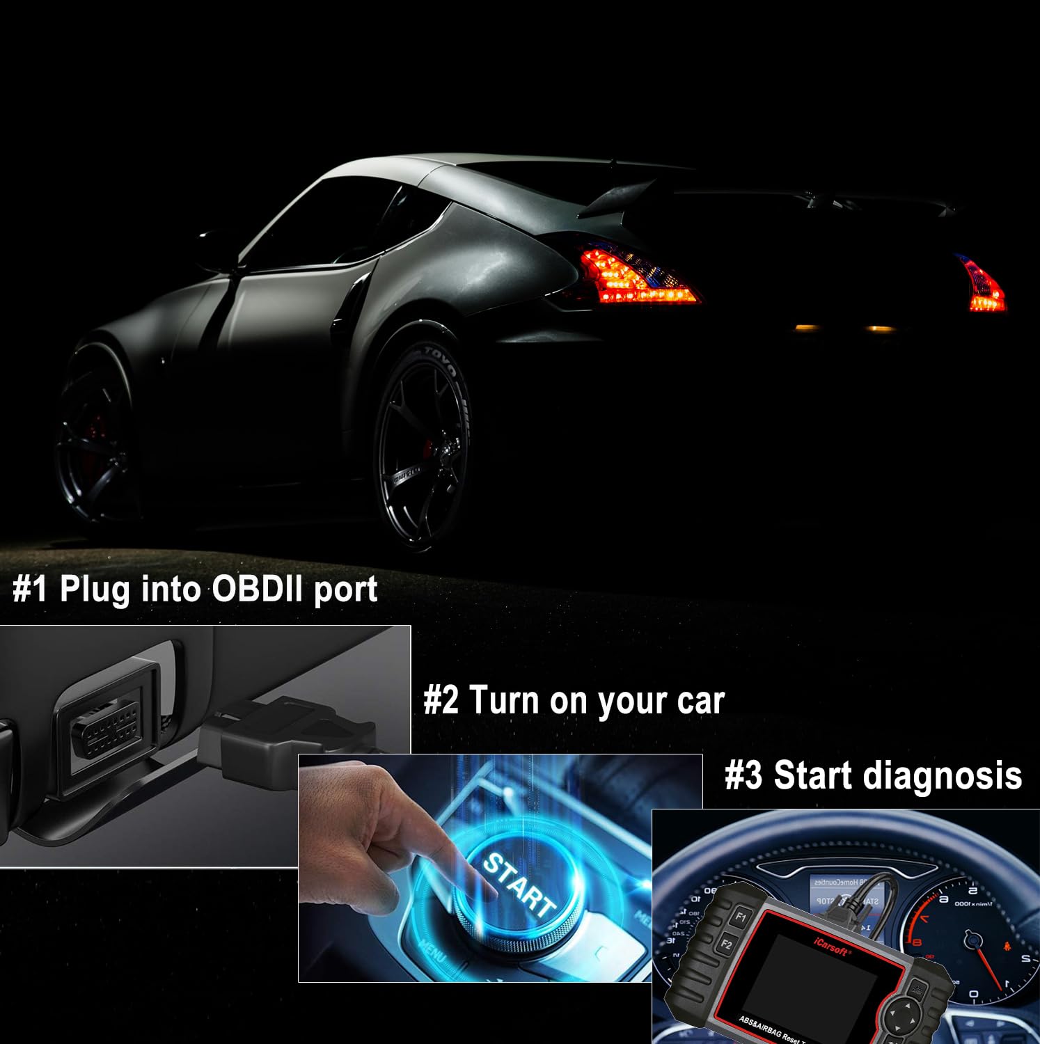 iCarsoft E660 ABS Diagnostic Tool, OBD2 Scanner for ABS/SRS/SAS/EPB/Engine, Car Code Reader with SAS/EPB Reset/Battery Test, Auto Diagnostic Car Scanner Read Clear Fault Codes,Free Upgrade