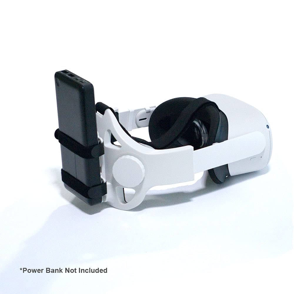 Immersant VR Accessories for Meta Quest 2 - Head Strap with Battery Holder for Meta Quest 2 - for Power Banks with Up to 3.25" Width