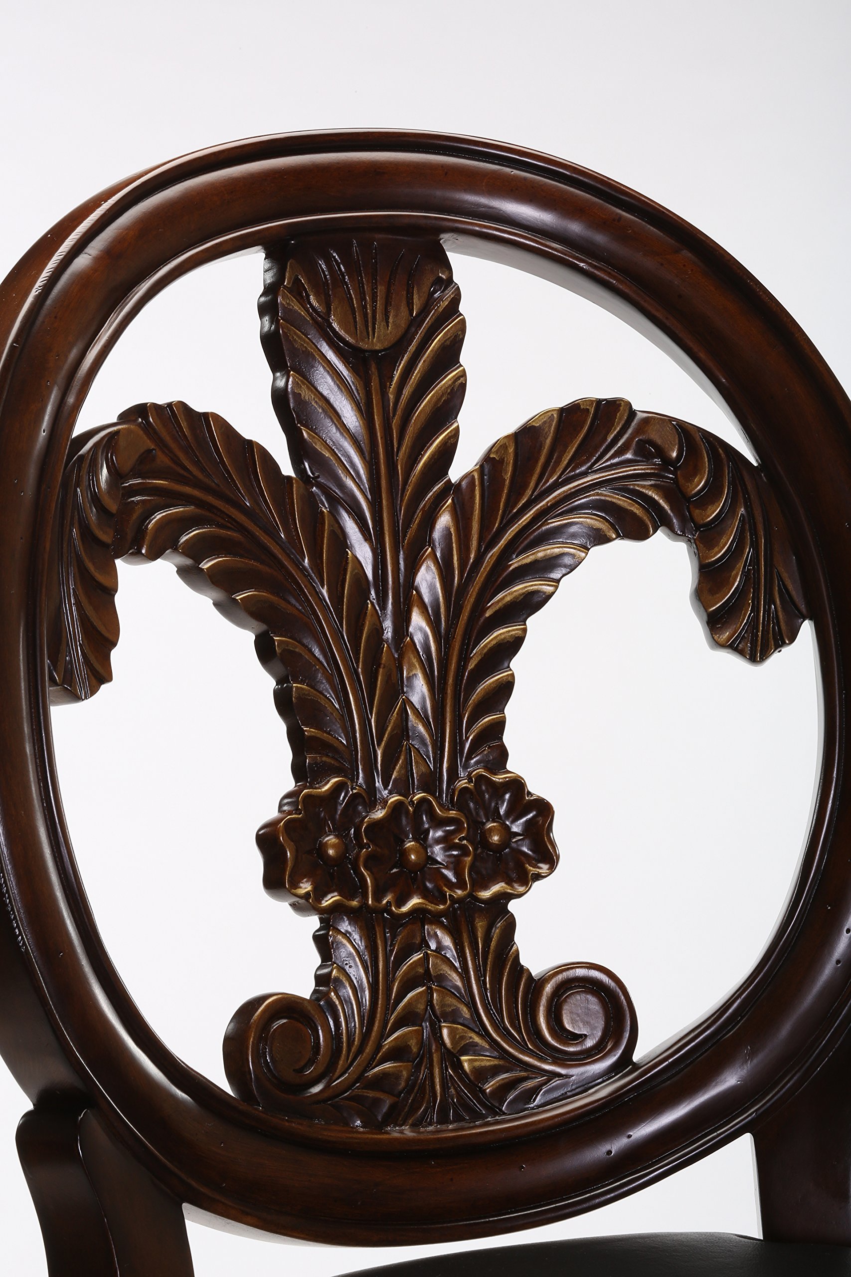 Hillsdale Furniture Fleur de Lis Swivel Bar Stool, Distressed Cherry with Gold Highlights