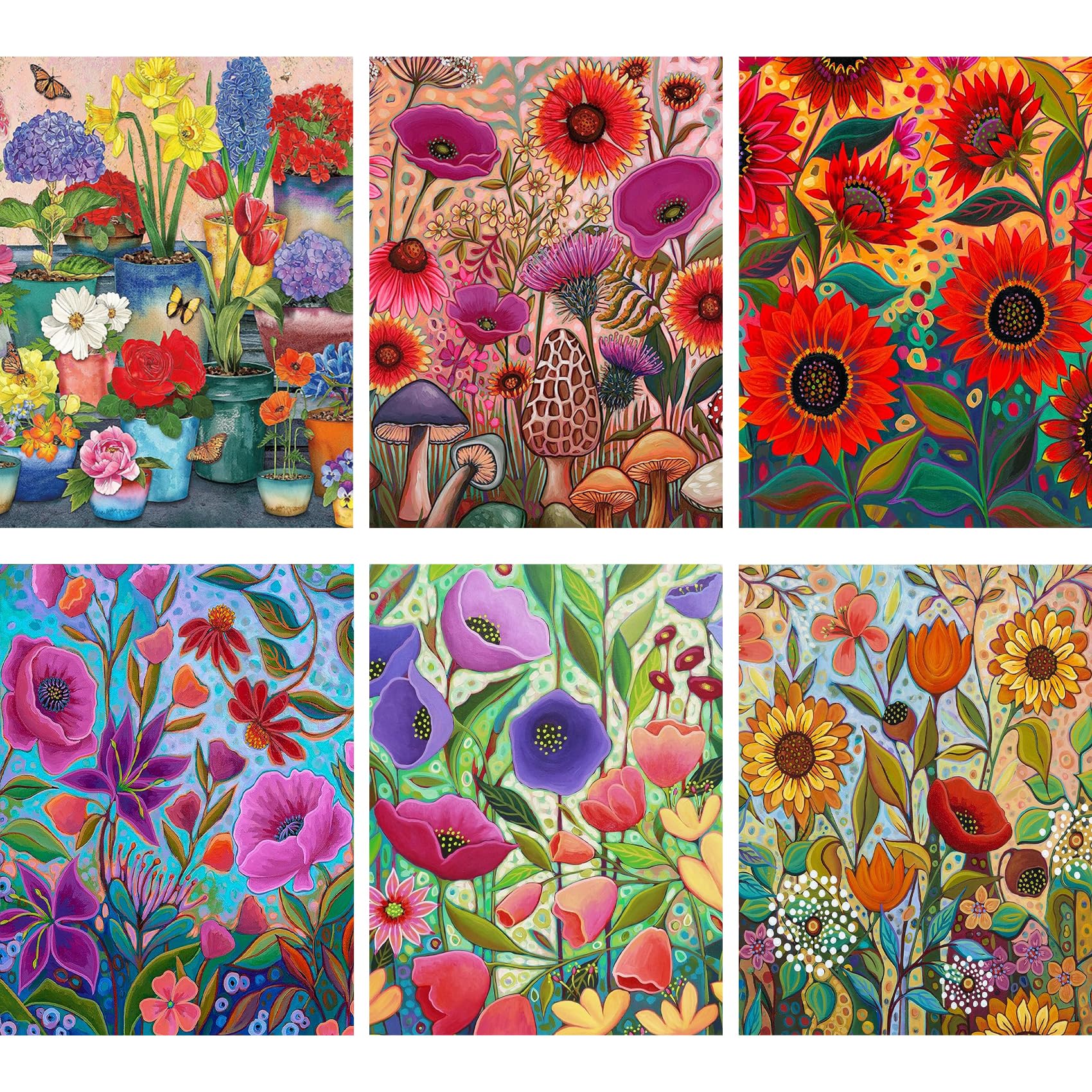 hkejoi Paint by Number for Kit Adults Canvas,Adults Paint by Numbers Kits,Acrylic Flowers Painting by Numbers for Adults for Home Wall Decoration and 16X12inch