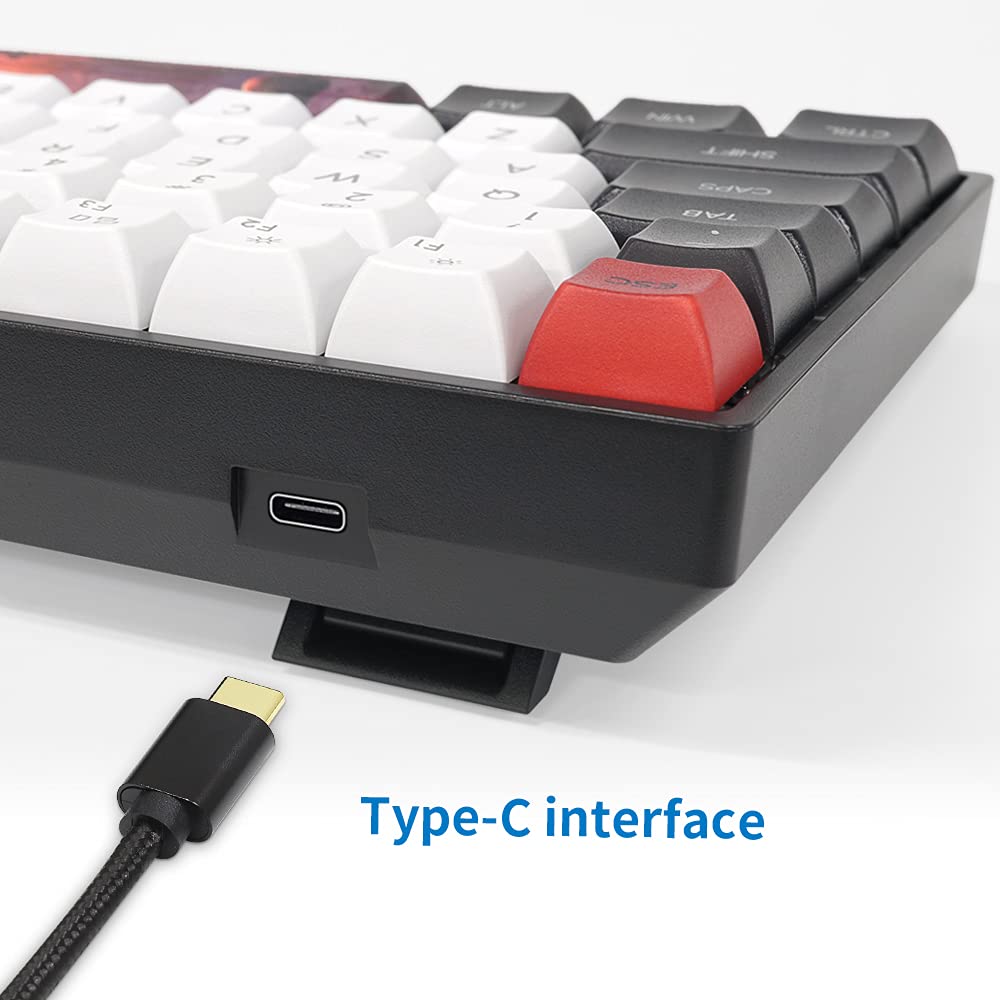 IG INSTAGO 96 Keys Mechanical Keyboard, RGB Backlit USB Wired Gaming Keyboard, Ergonomic KB with Planet War Theme, Perfect for PC/Mac Gamer (Gateron Brown Switch)