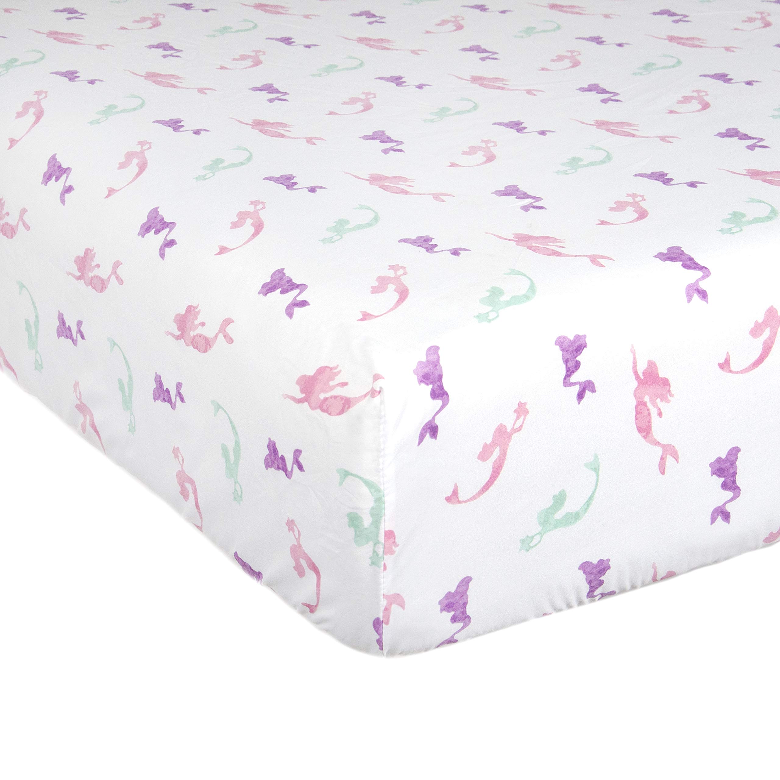 Kids Rule 4-Piece Mermaid Sheet Set | 1 Full Flat Sheet, 1 Full Fitted Sheet & 2 Queen Pillowcases | 100% Softly Brushed Microfiber Polyester | Soft, Smooth & Durable | Ideal for Kids | Multicolor