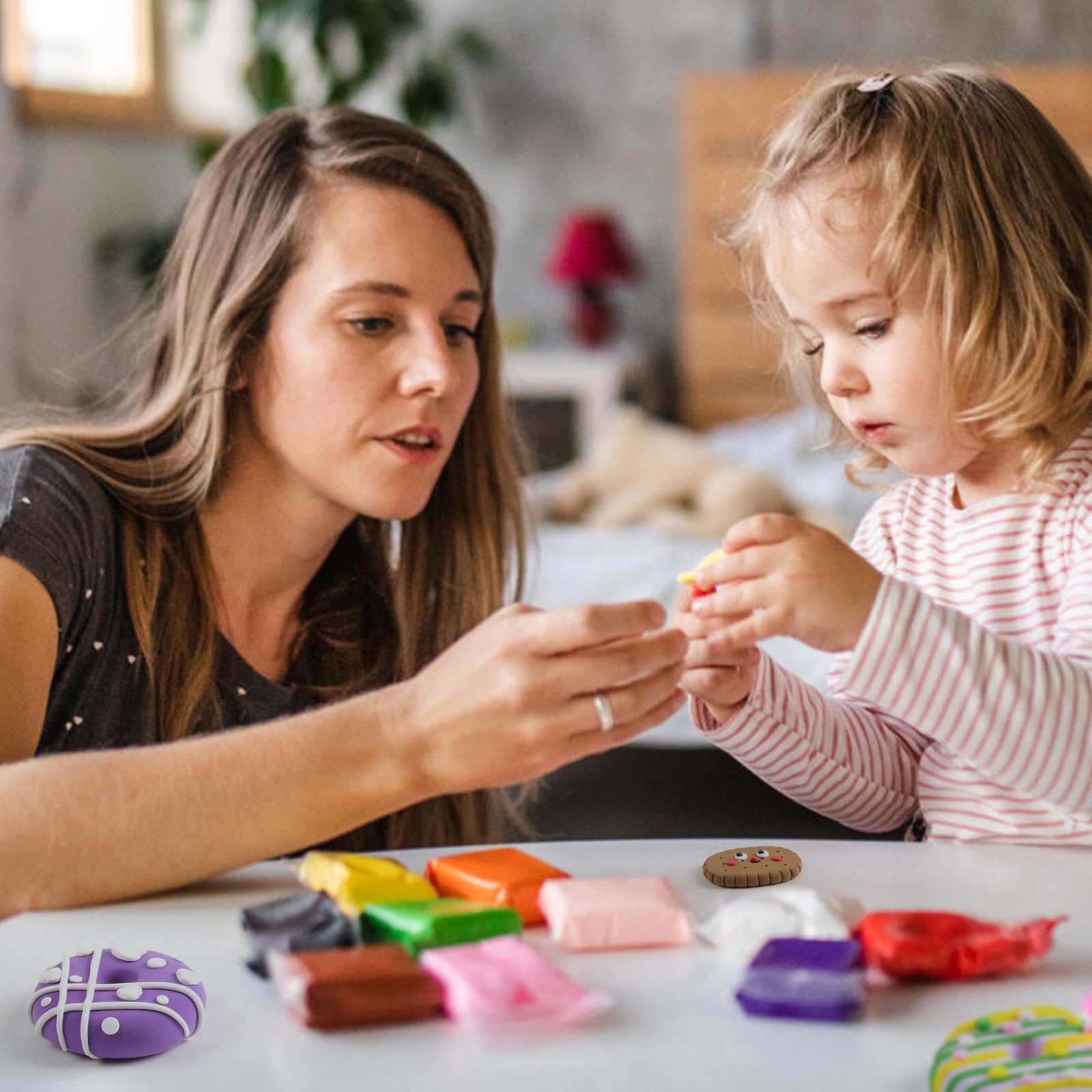 HTVRONT Air Dry Clay Kit, 36 Colors Modeling Clay for Kids with 8 Sculpting Tools & Accessories, Magic Model Clay Soft & Light, Air Dry Foam Clay Gift for Kids Adults Christmas Arts Crafts