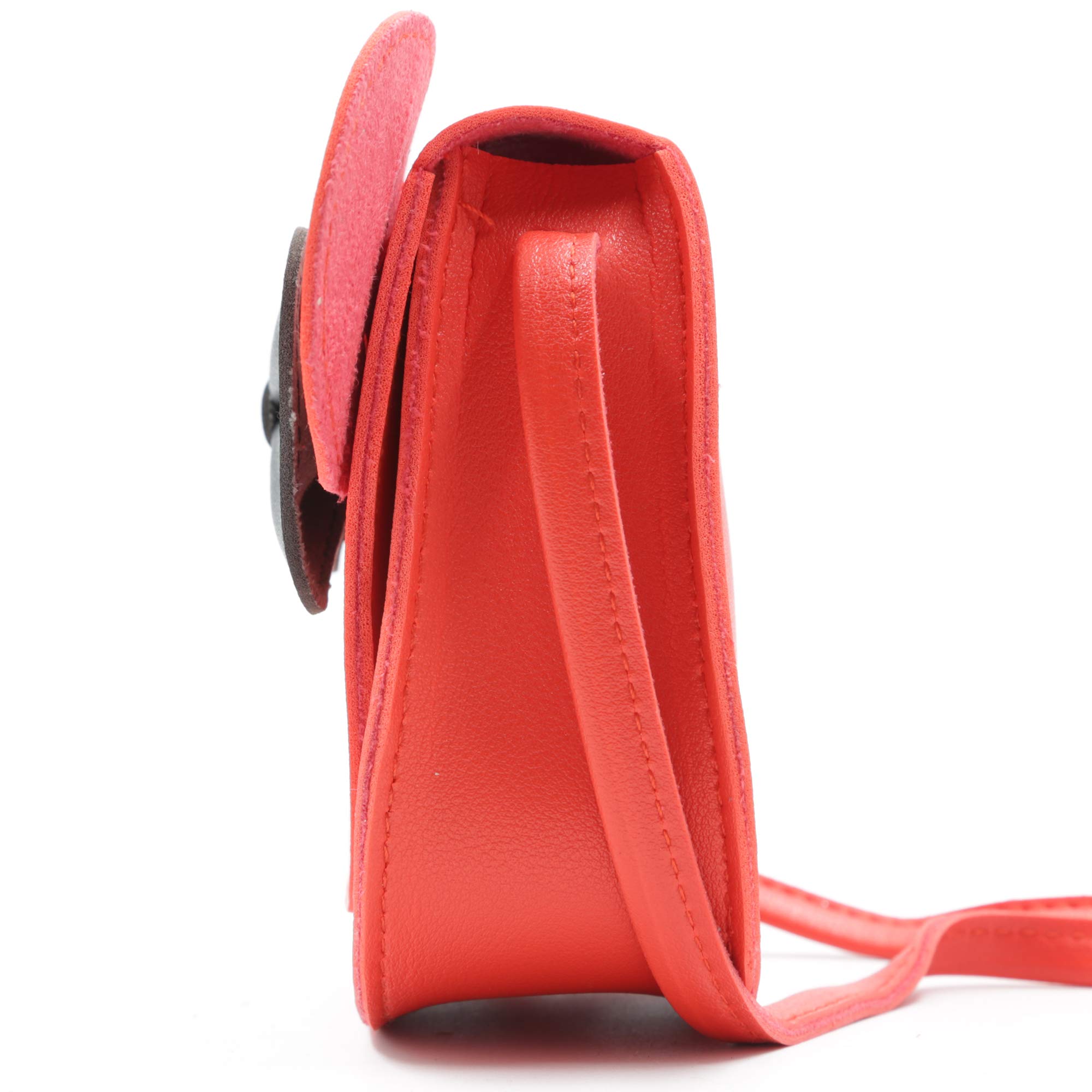 HXQ Little Mouse Ear Bow Crossbody Purse,PU Shoulder Handbag for Kids Girls Toddlers(Red)