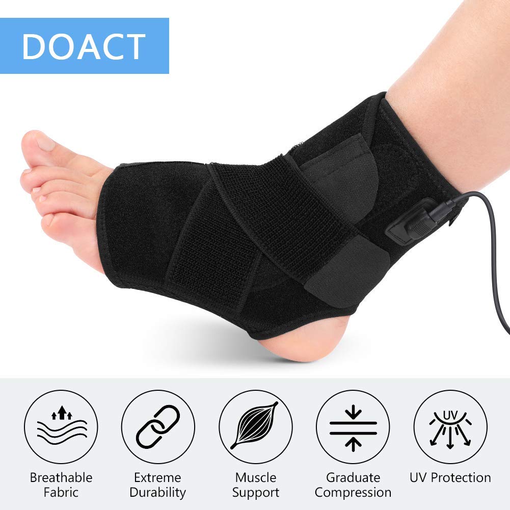 Heated Ankle Brace, Heat Ankle Support Compression Wrap for Injury Joint Recovery Ankle Sprain Swelling Arthritis Tendinitis Strain Fatigue Fit Left/Right Foot for Men and