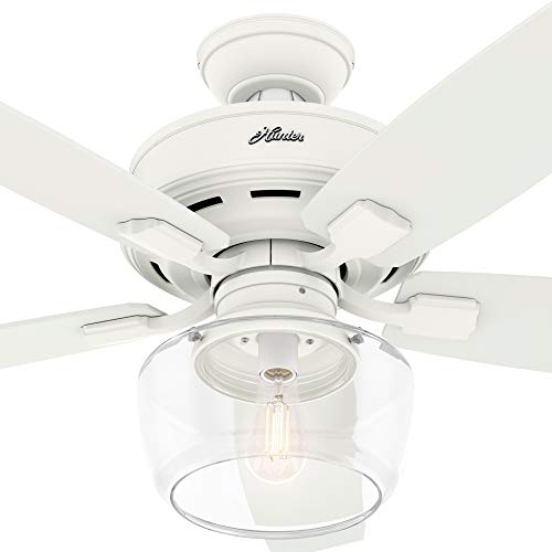 Hunter Fan Company, 50279, 52 inch Bennett Matte White Ceiling Fan with LED Light Kit and Handheld Remote