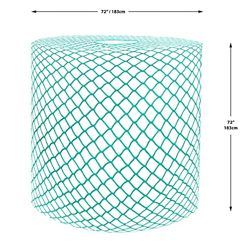 Shape New Round Hay Bale Feeder Net 6 x 6 Feet - Knotless Double Weave, Slow Feed, Reduce Waste - with Black Hanging Net Included.