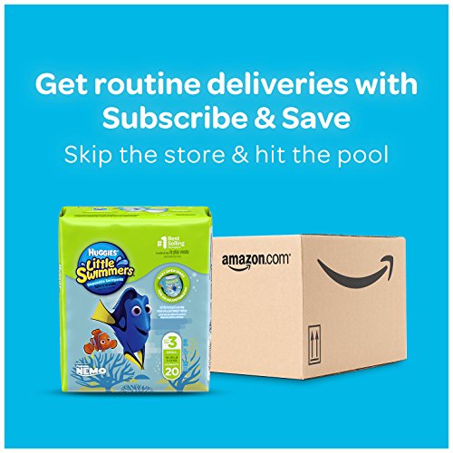 Huggies Little Swimmers Disposable Swim Diapers, Swimpants, Size 4 Medium (24-34 Pound), 18 Count, with Huggies Wipes Clutch 'N' Clean Bonus Pack (Packaging May Vary)