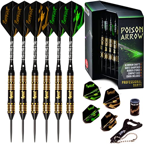 IgnatGames Darts Plastic Tip Sets - Soft Tip Darts for Electronic Dartboard - Plastic Tip Darts Set with Aluminum Shafts, O'rings, 100 Dart Tips and 16 Flights + Darts Wrench + Innovative Case