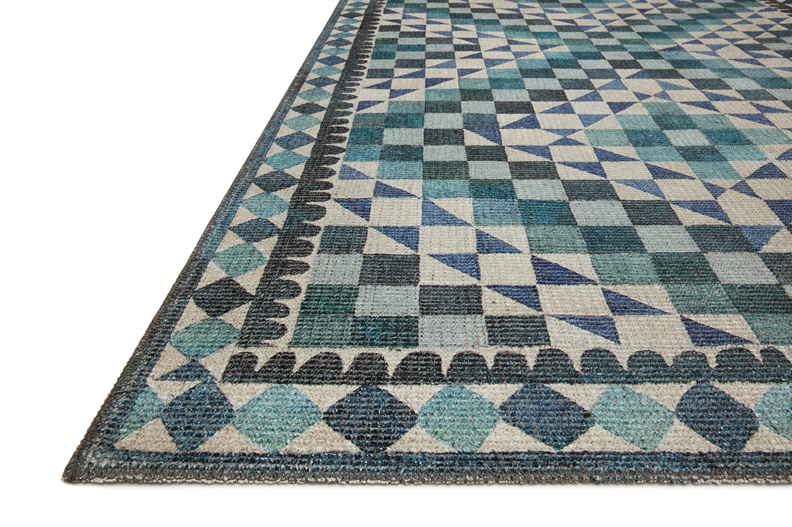 Justina Blakeney x Loloi Malik Collection MAL-05 Graphite / Fiesta 18" x 18" Sample Rug