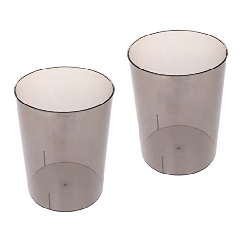 STOBOK 2pcs Decorative Kitchen Wastebasket Cans Bathroom Container Offices Paper Small Translucent Ash-bin Lidless Unique for Clear Bucket Bag Large Basket Uncovered Black Pot Bedrooms