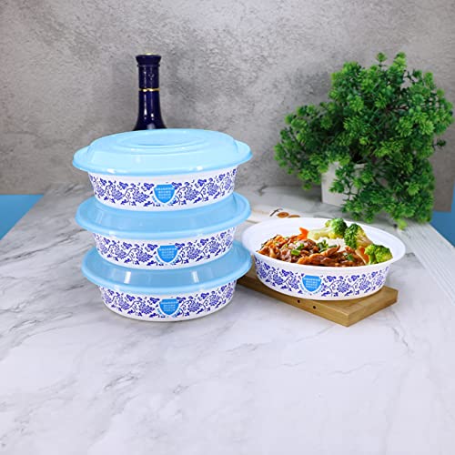 Zhongzheng (24oz) Round Meal Prep Containers,Plastic Meal Prep Bowls with Lids,Reusable Food Storage Containers,Disposable salad bento box sets,Stackable, Microwaveable, Fridge Safe.(25 Sets)
