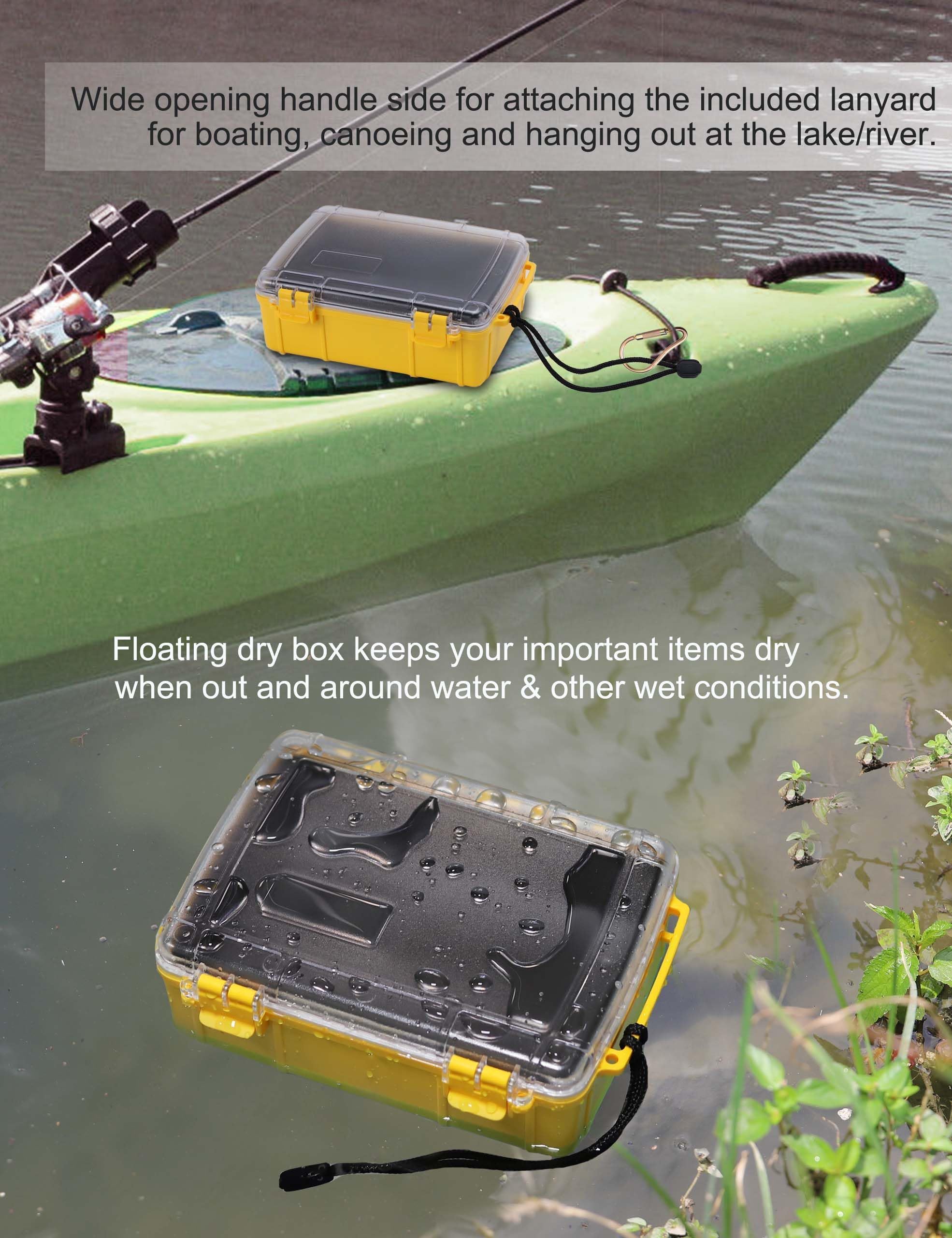Hlotmeky Waterproof Dry Box Waterproof Container Dry Box Waterproof for Boat Kayak Water Proof Box Water Tight Storage Container Large Dry Case