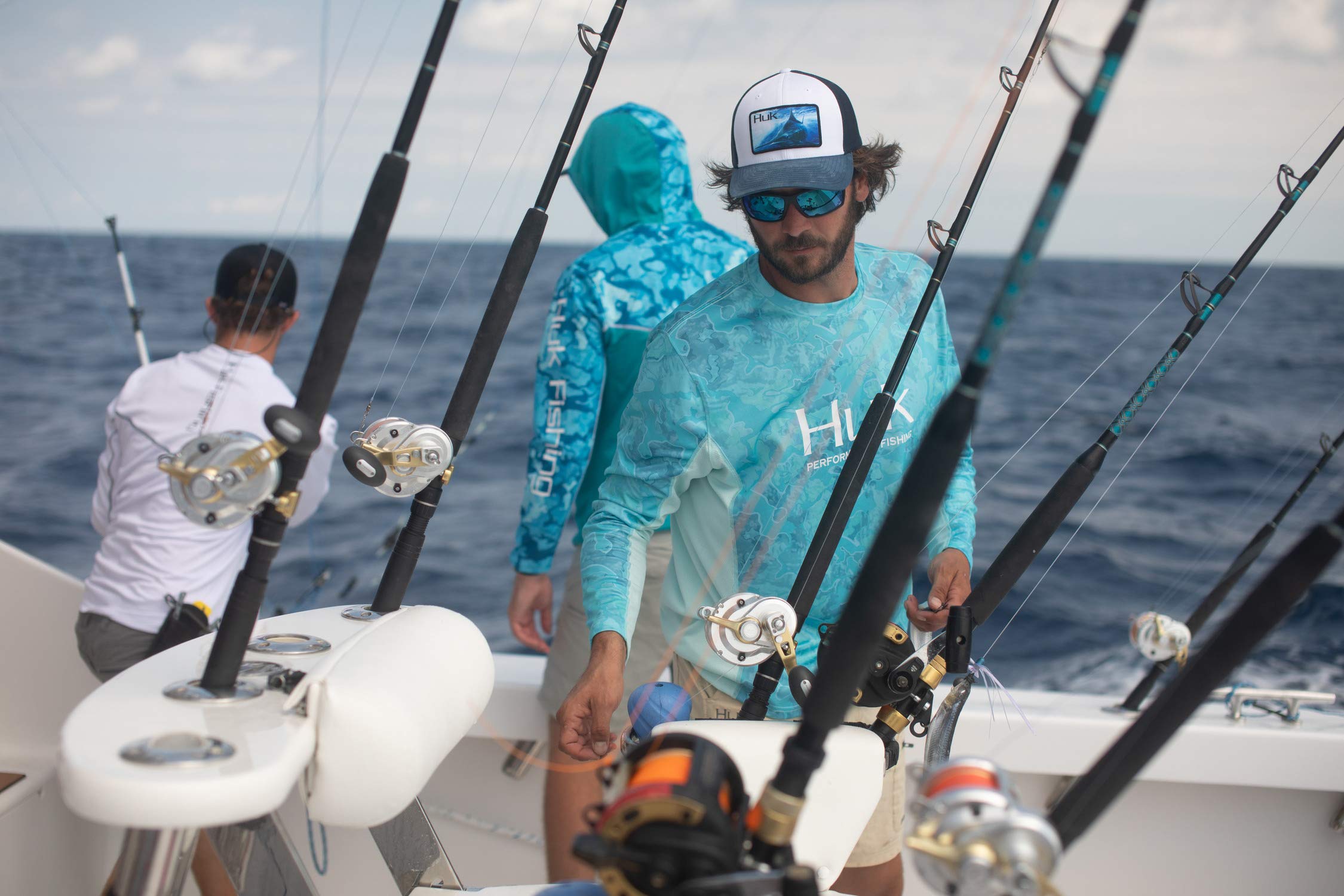 Huk Men's Standard Icon X Camo Long Sleeve Performance Fishing Shirt, Boca Grande, Medium
