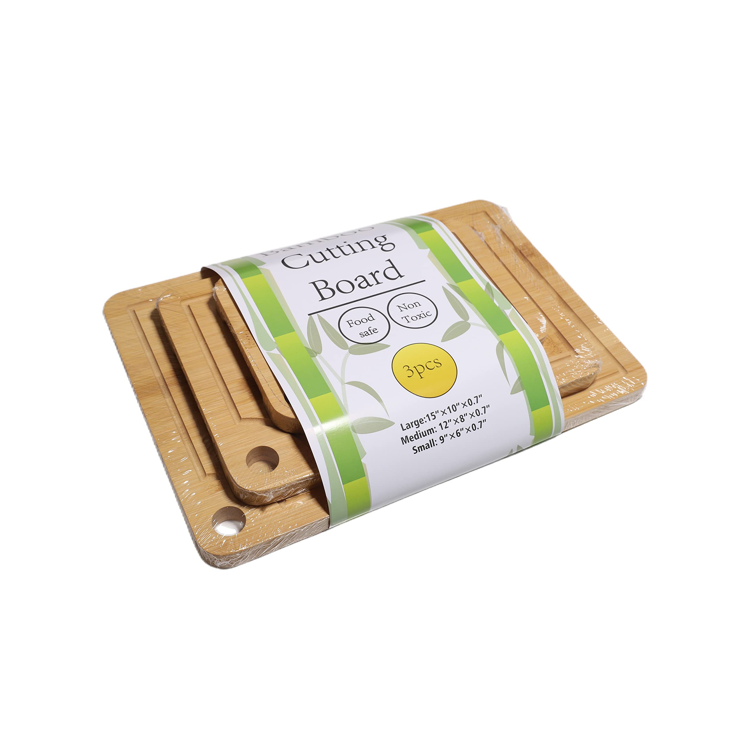 Hush Berry Extra Large Bamboo Cutting Boards, (Set of 3) Chopping Boards with Juice Groove Bamboo Wood Cutting Board Set Butcher Block for Kitchen, End Grain Serving Tray