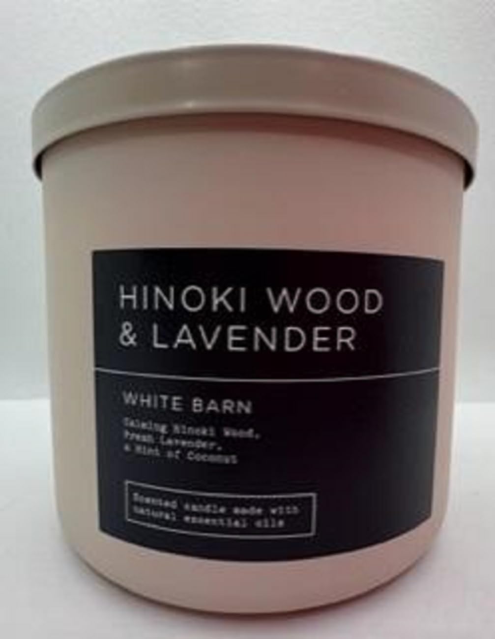 Hinoki Woods & Lavender 3 Wick 14.5 Ounce Scented Candle Solid Creme Colored Jar
