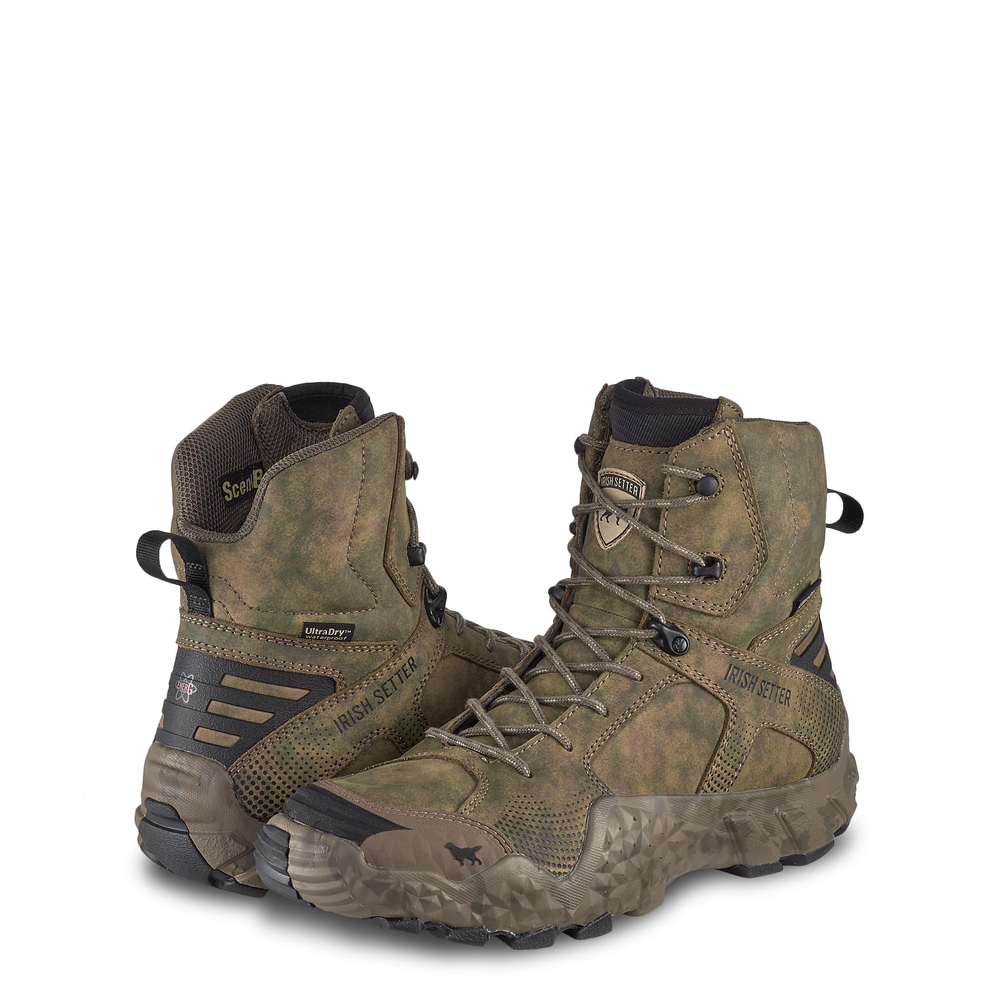 Irish Setter, VaprTrek, Men’s, 8", Waterproof, Hunting Boot, Earth Field Camo (P) (P), 7 D (Medium)