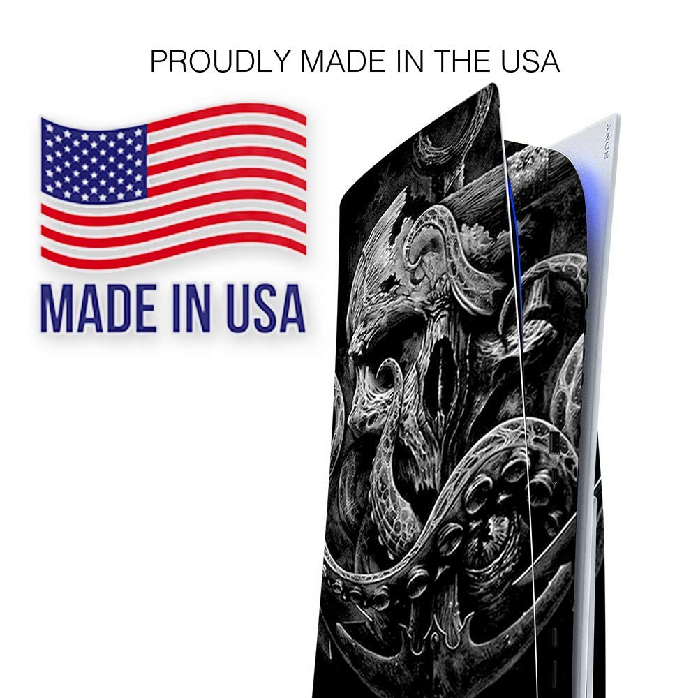 ITS A Skin Skins Compatible with Sony Playstation 5 Console Disc Edition - Protective Decal Overlay Stickers wrap Cover - Skull Anchor Octopus Under Sea