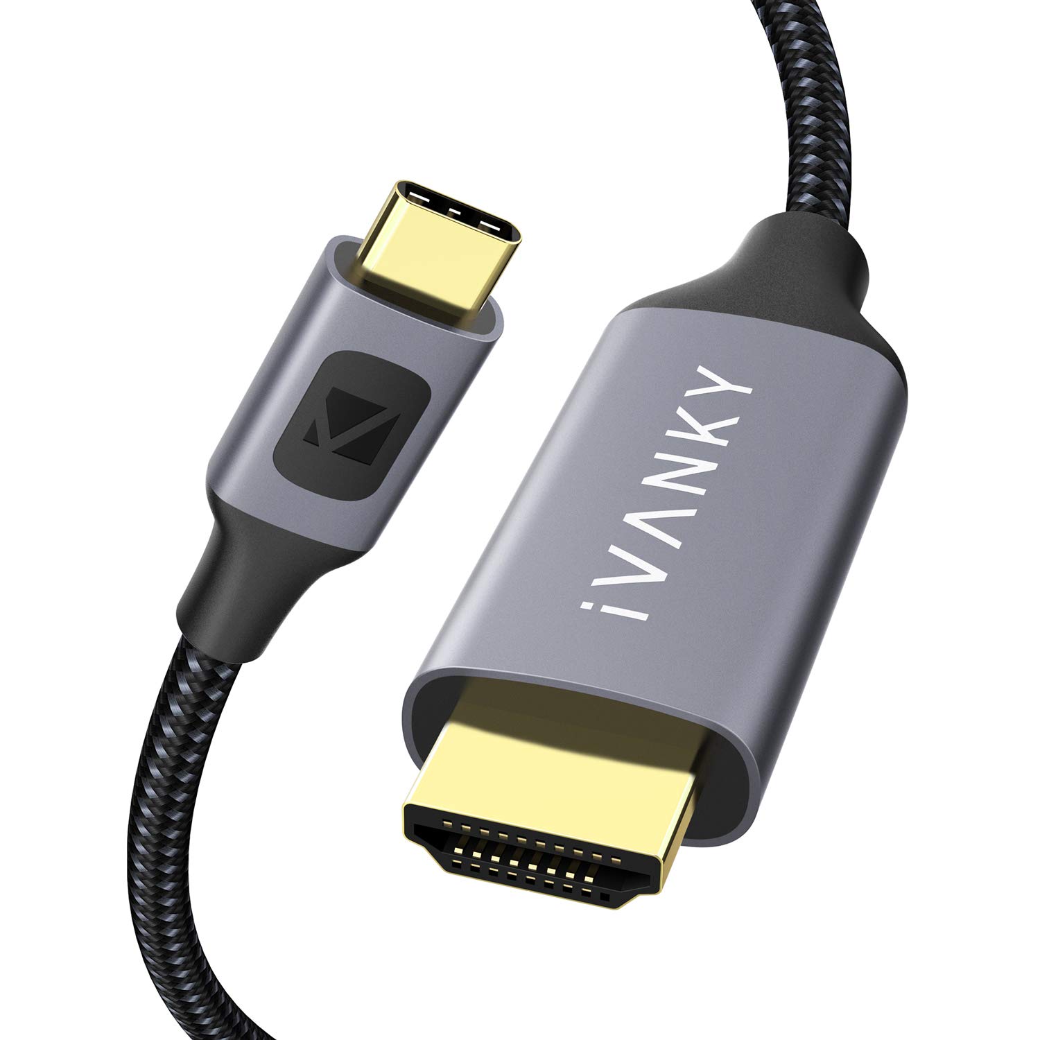 IVANKY USB C to HDMI Cable 4K@60HZ 10FT Thunderbolt 3 to HDMI Cable,Compatible with MacBook Pro/Air, Surface Book, Samsung Galaxy, iPad Pro 2020, iMac, Dell XPS 13/15, ThinkPad P70 / P50 and More