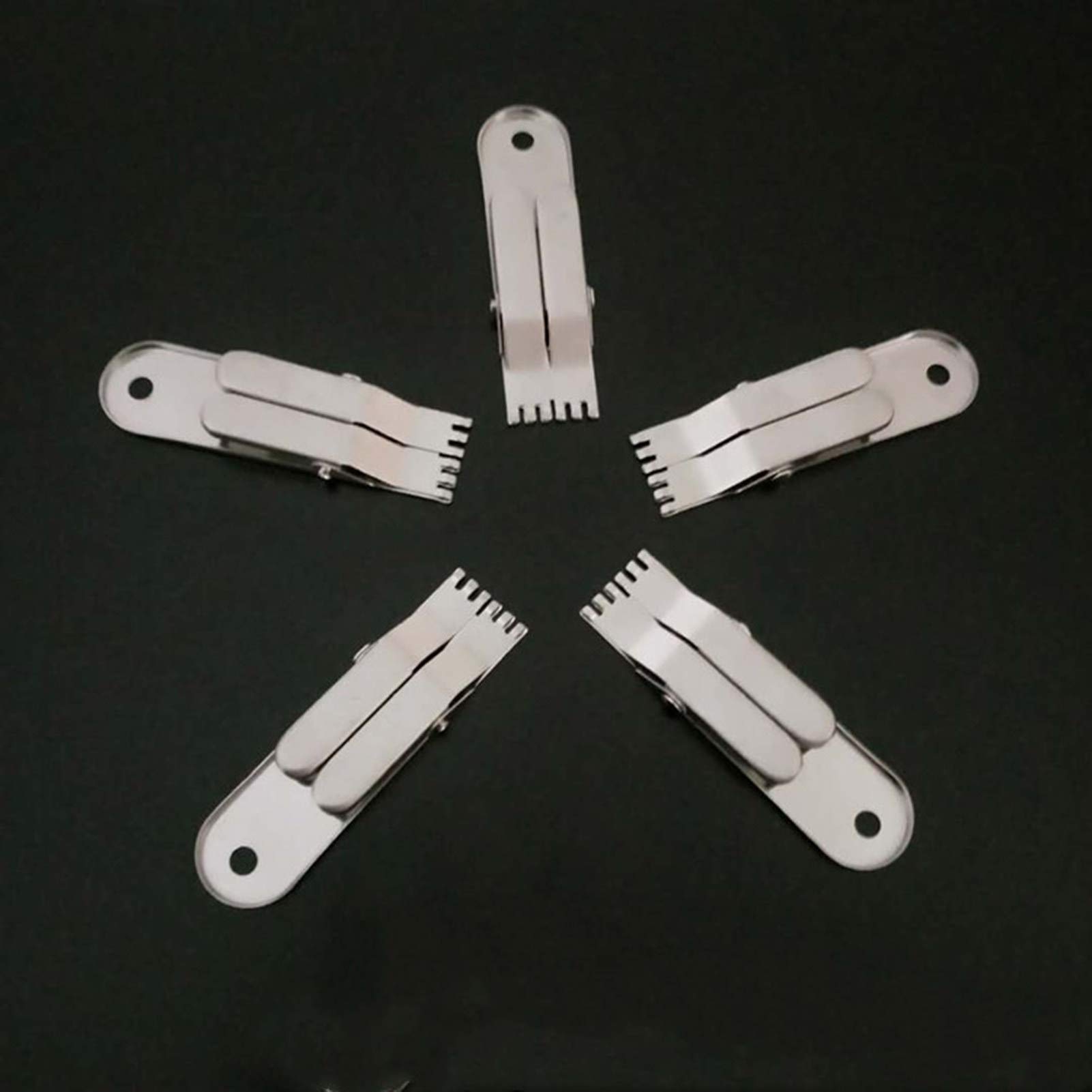 Hook Clip, Stainless Steel Earthworm Bloodworm Bait Hook Clip Clamp Fishing Tackle Tool - Stainless Steel