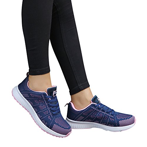 Walking Shoes for Women Women's Slip On Walking Shoes - Lightweight Breathable Mesh Casual SneakersB390 Dark Blue