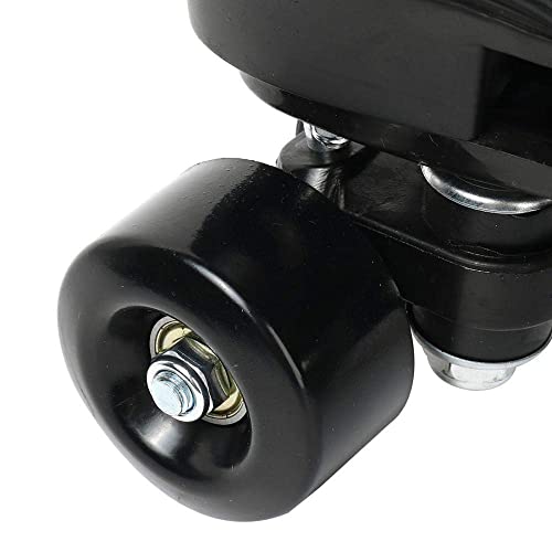 XUDREZ Roller Skates,Double Row Skates Adjustable Leather High-top Roller Skates Perfect Indoor Outdoor Adult Roller Skates with Bag (Black Wheel,44-US:11)