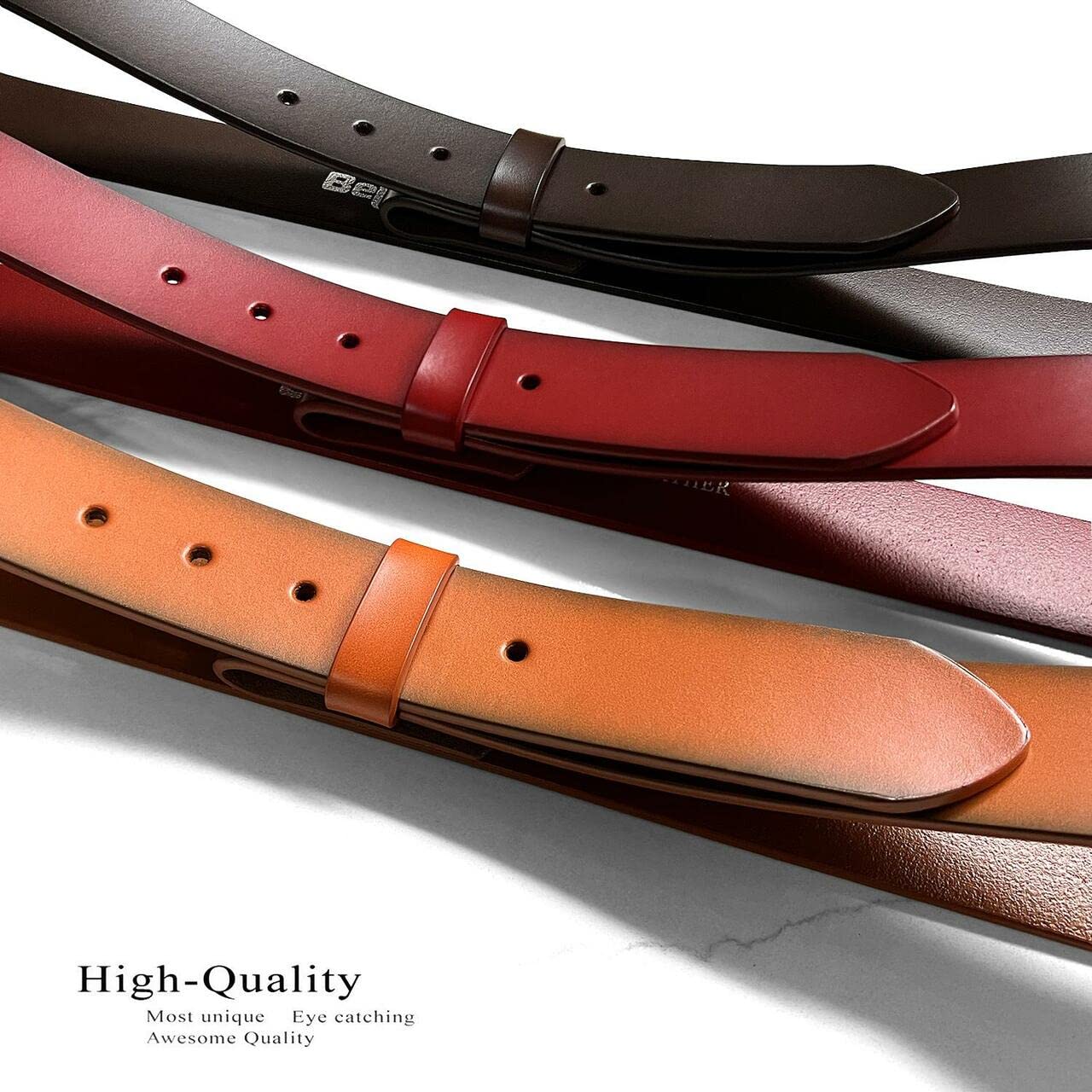 Men's Replacement Belt Strap Genuine Leather Plain Casual Belt Strap with Snaps 1-1/2"(38mm) Wide (Black, 36)