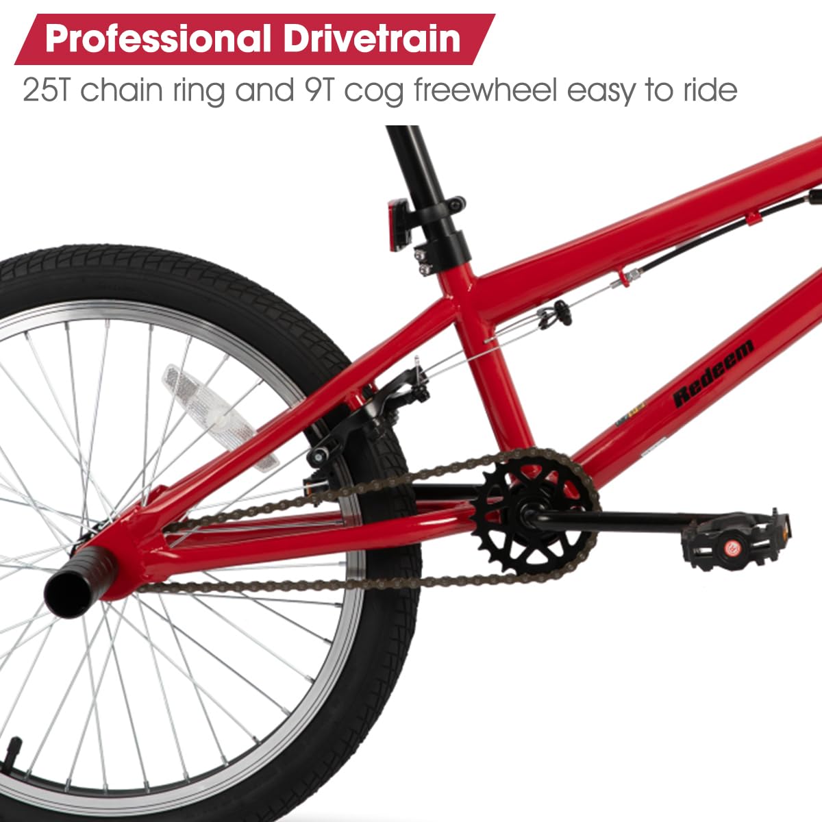 Hiland 20" Kids Bike for Boys BMX Freestyle Bicycle Red