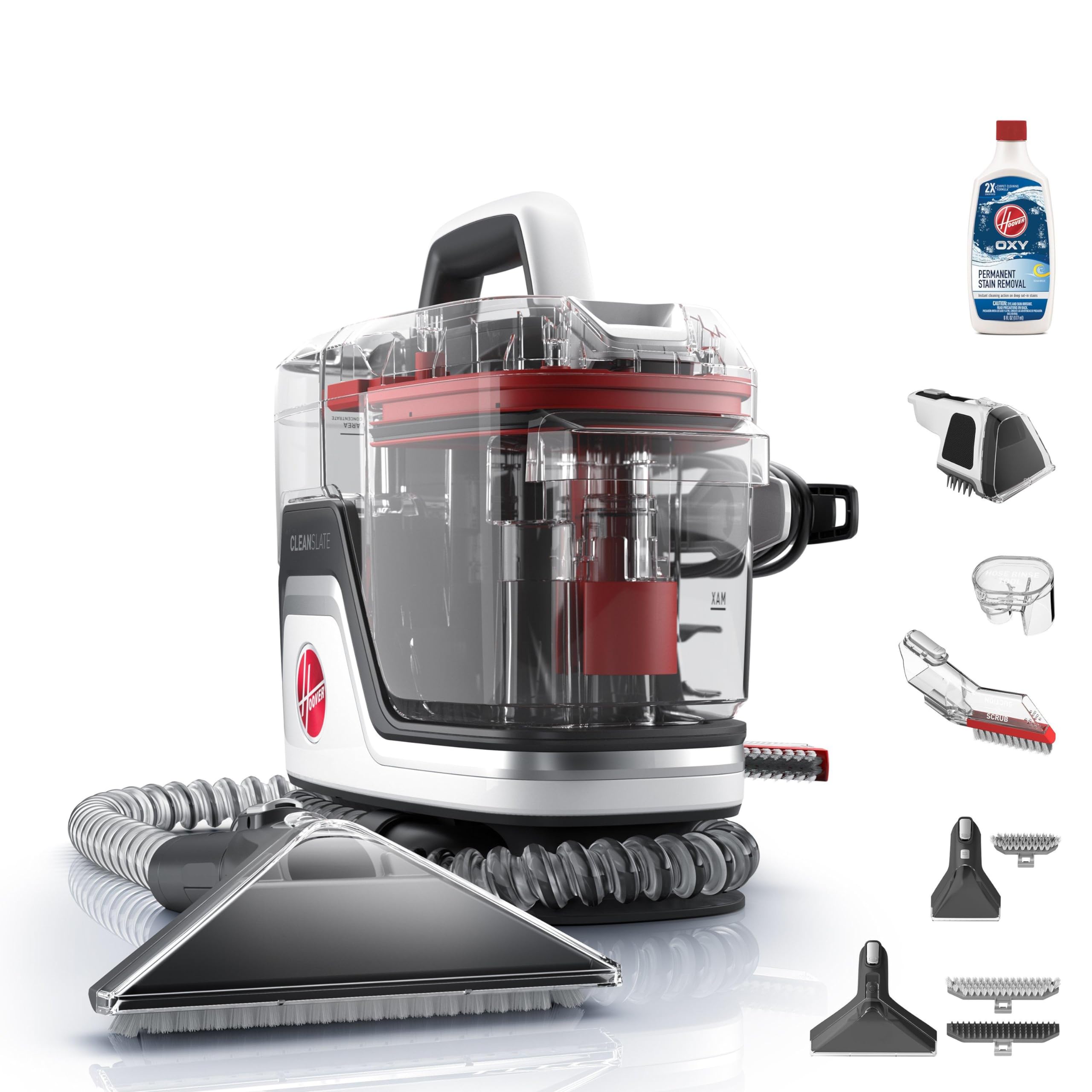 Hoover CleanSlate Pet Carpet & Upholstery Spot Cleaner, Stain Remover, Portable, with Pet Tool Kit, FH14051, White