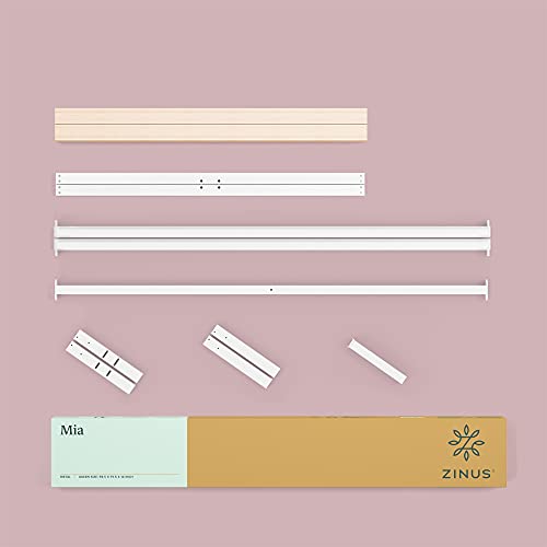 ZINUS Mia Metal Platform Bed Frame / Wood Slat Support / No Box Spring Needed / Easy Assembly, White, Twin