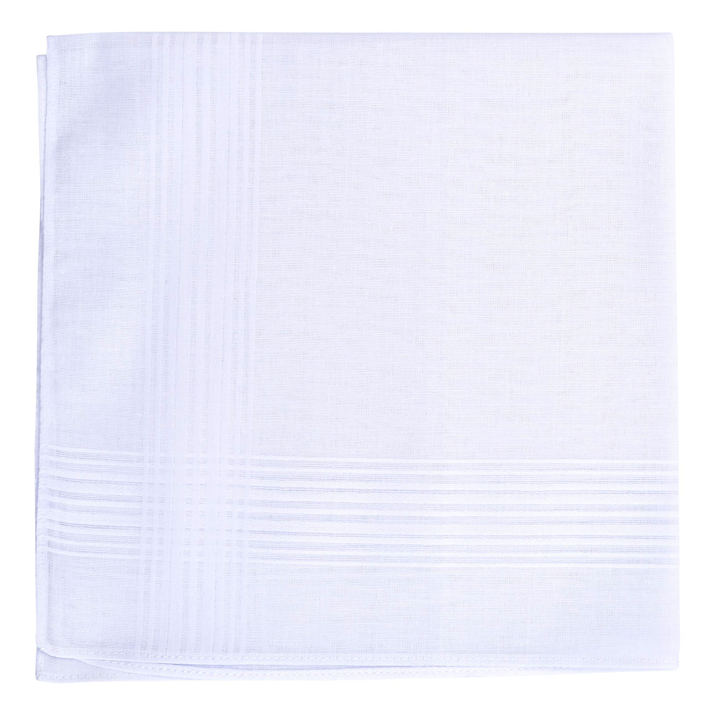 Imperial Men's Fine Cotton Handkerchiefs White Pack of 13 Hankies 100% Cotton