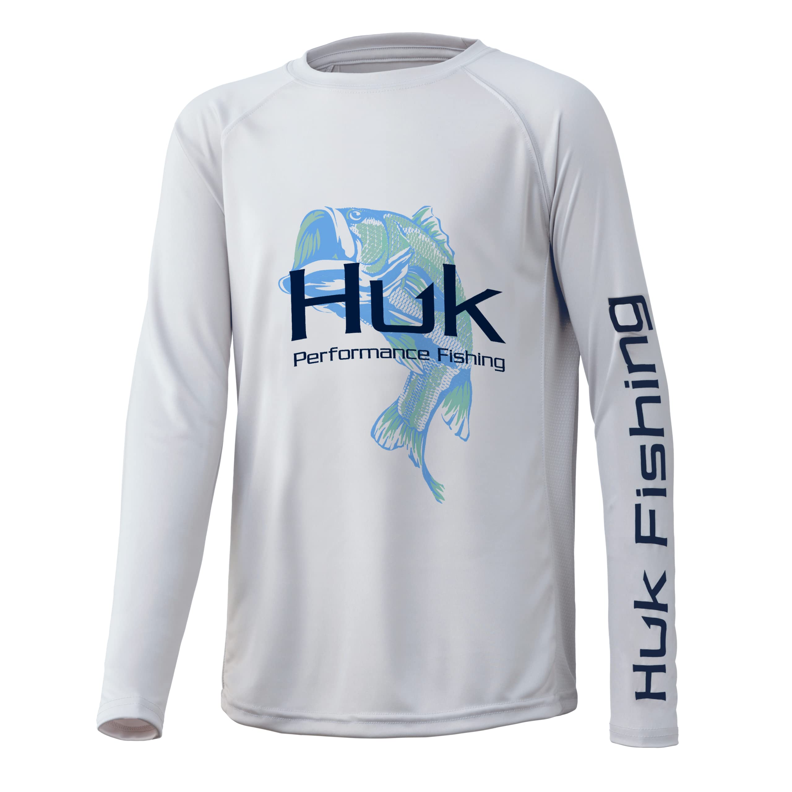 Huk Kids' Pursuit Long Sleeve Sun Protecting Fishing Shirt, Carolina Blue, Small