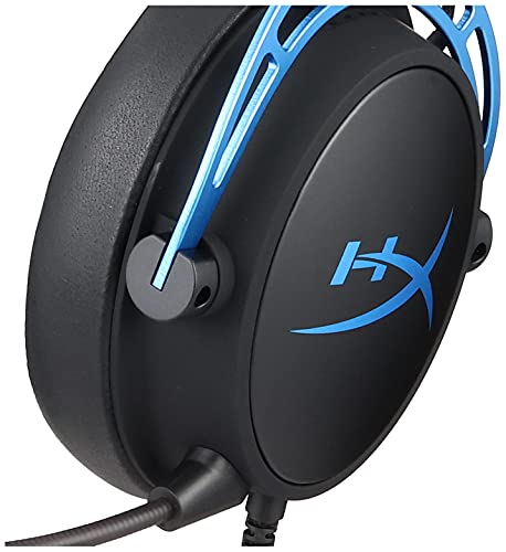 HyperX Cloud Alpha S - PC Gaming Headset, 7.1 Surround Sound, Adjustable Bass, Dual Chamber Drivers, Chat Mixer, Breathable Leatherette, Memory Foam, and Noise Cancelling Microphone - Blue