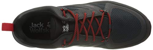 Jack Wolfskin Men's Force Striker Texapore Low Hiking Shoe Boot, Phantom/Red, 9.5