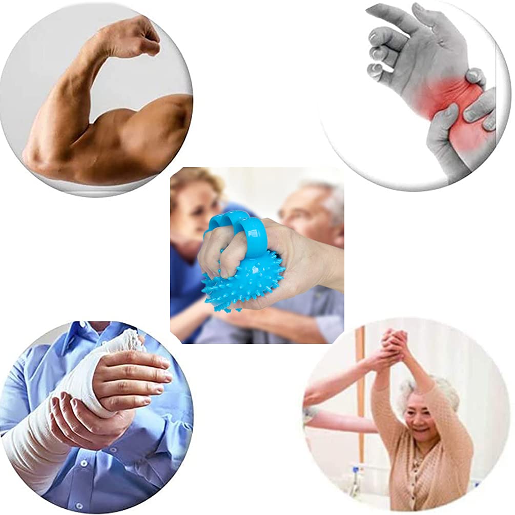 Hand Grip Strengthener Finger Exerciser Training Ball for Patient Recovery Elderly Stroke Arthritis Physical Therapy Anxiety Stress Relief Pressure Squeeze for Yoga Athletes Musicians Muscles Massage