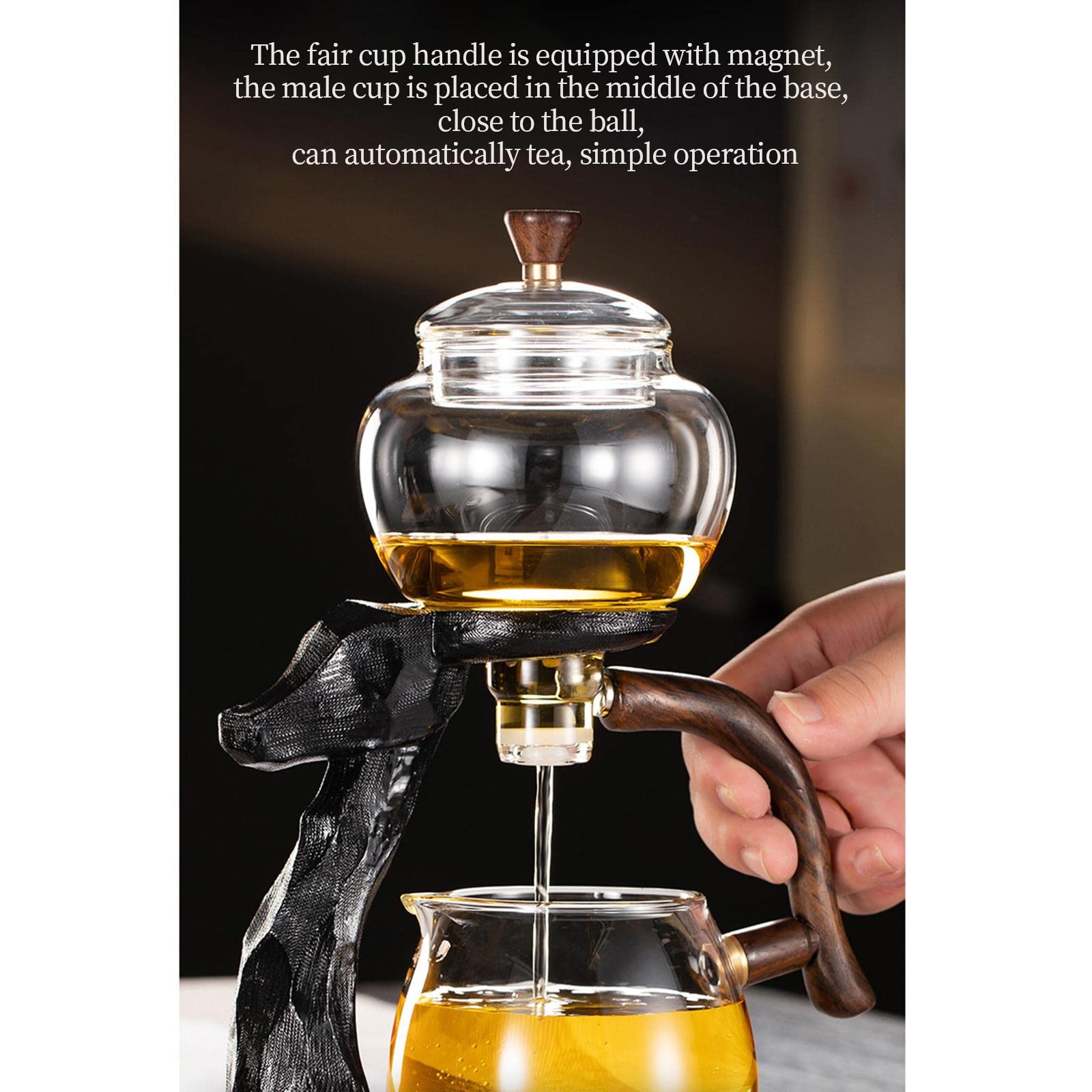 Homyl Glass Automatic Set Drip Pot Infuser Tea Drip Pot Tea Making Oolong Tea Maker Automatic Tea Set for Home