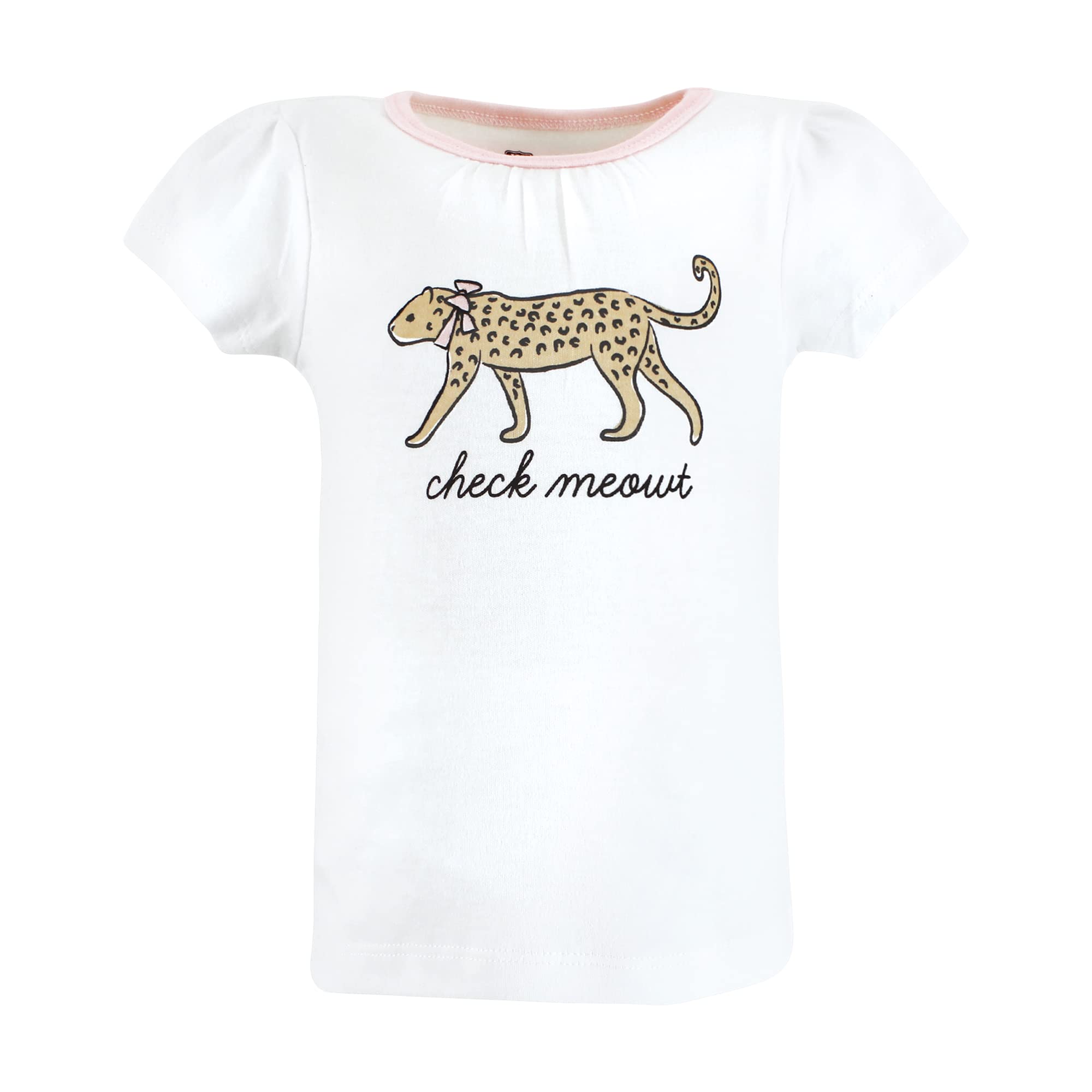 Hudson Baby Unisex Baby Short Sleeve T-Shirts, Leopard Mamas Mini, 6-12 Months