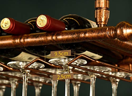 Stylish Simplicity Wine Stemware Racks Ceiling Mounted Hanging Wine Bottle Holder Metal Goblet Wine Glass Rack Various, PIBM, Bronze, 120 * 30cm