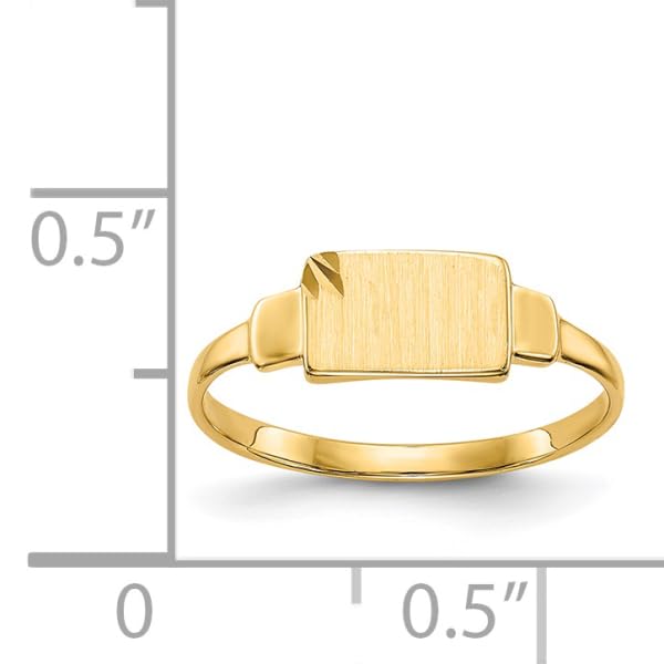 IceCarats 14K Yellow Gold Custom Engraved Signet Ring Handmade Personalized Monogram Initial Letter Band Size 3