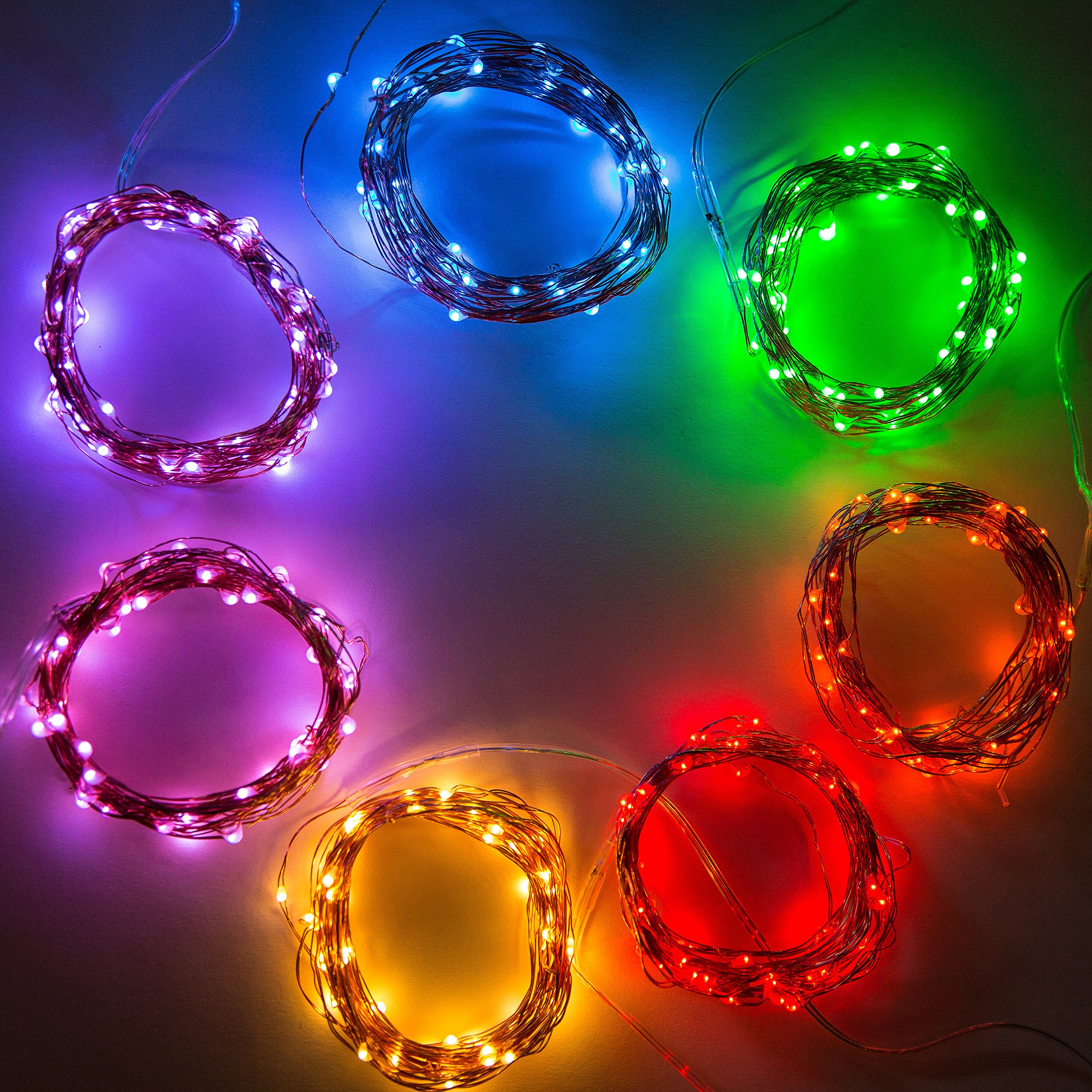 Hometown Evolution, Inc. Blue Fairy Lights - Battery Operated - 6 Foot 20 Blue LED Micro lights on Copper Wire - Waterproof for Indoor and Outdoor Use
